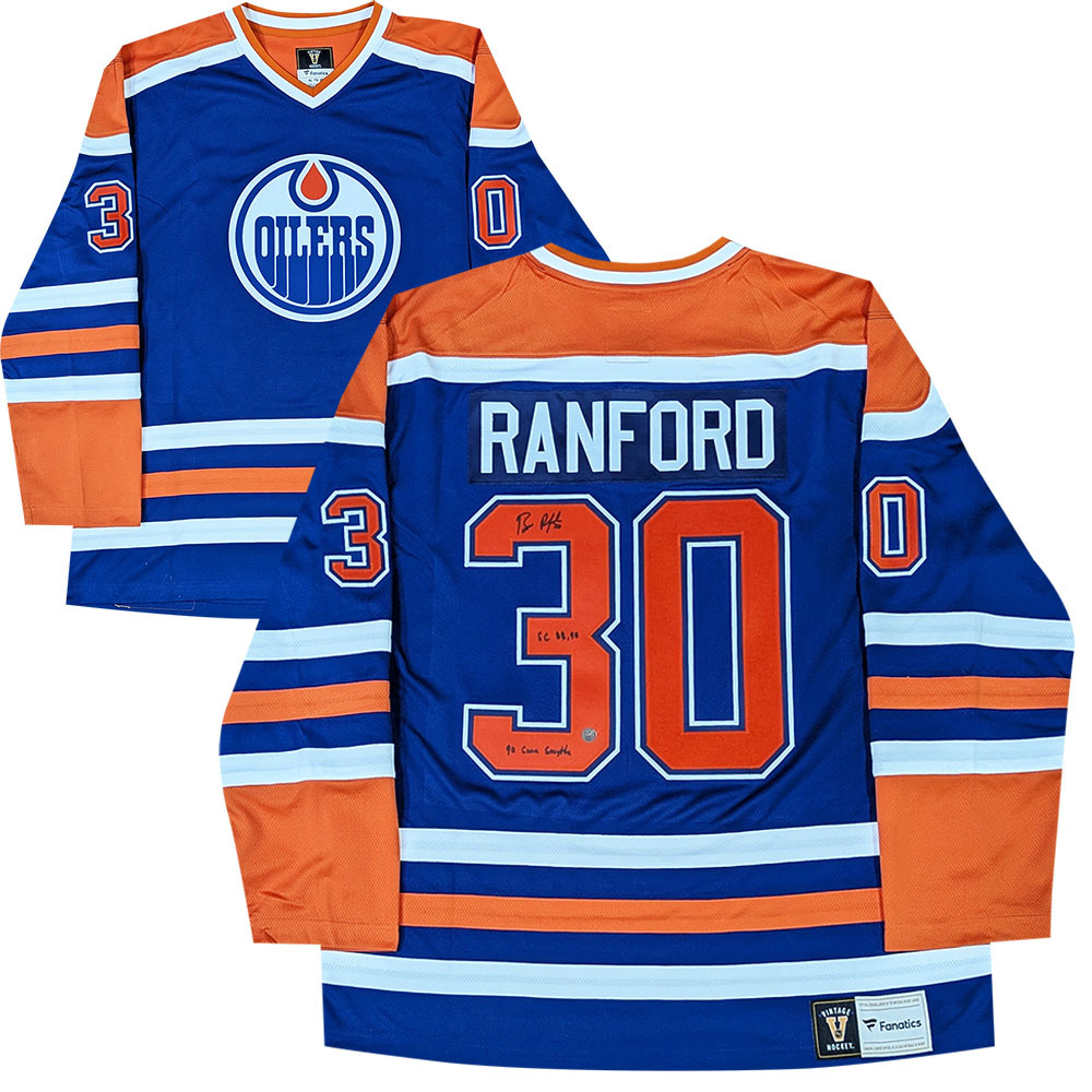 Bill Ranford Autographed Edmonton Oilers Fanatics Heritage Jersey w/SC ...