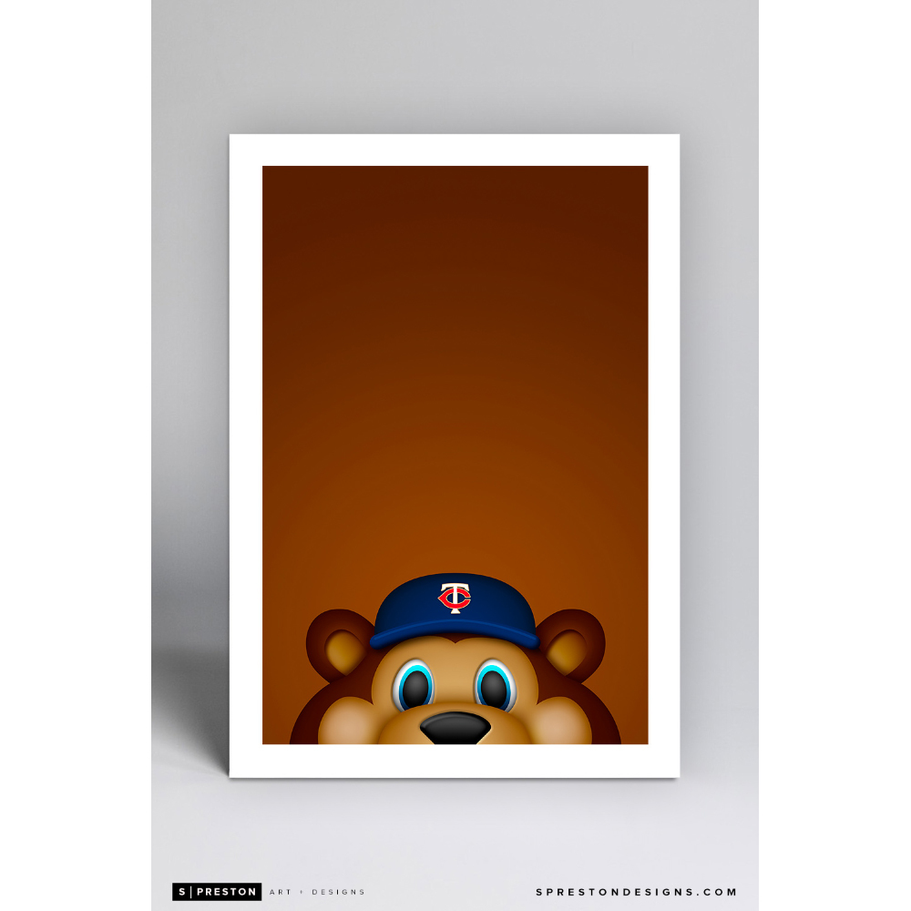 Minimalist TC Bear Limited Edition Print by Artist S. Preston | MLB ...