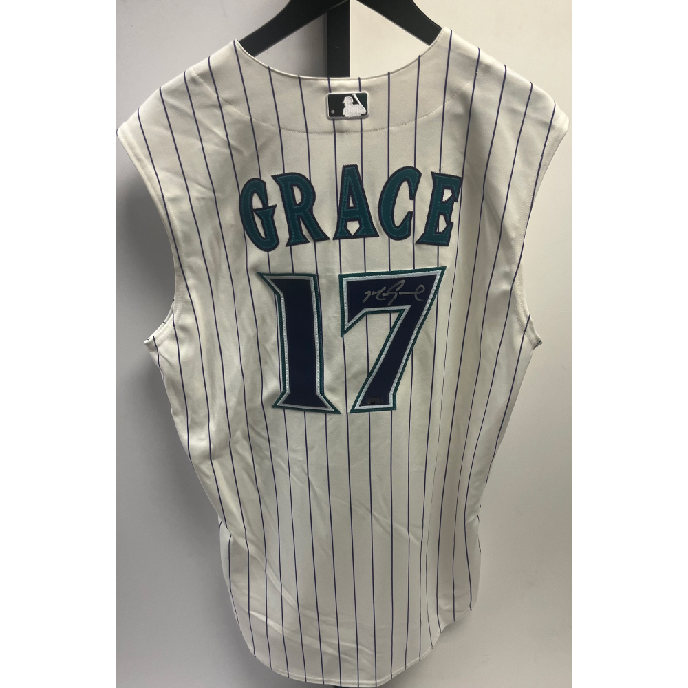 Mark Grace Autographed Pinstriped Jersey (Size 44) | Arizona ...