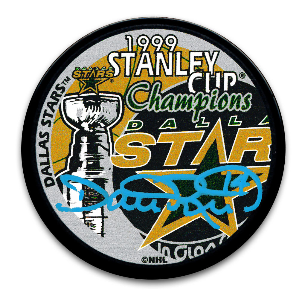 Dave Reid Dallas Stars 1999 Stanley Cup Champion Autographed Puck - NHL ...