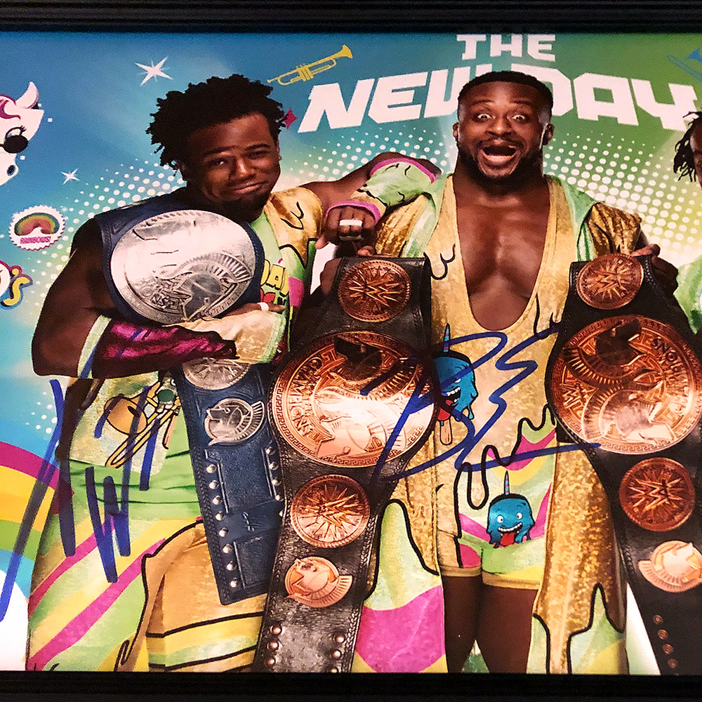 The New Day SIGNED Tag Team Champions Commemorative Frame (Random ...