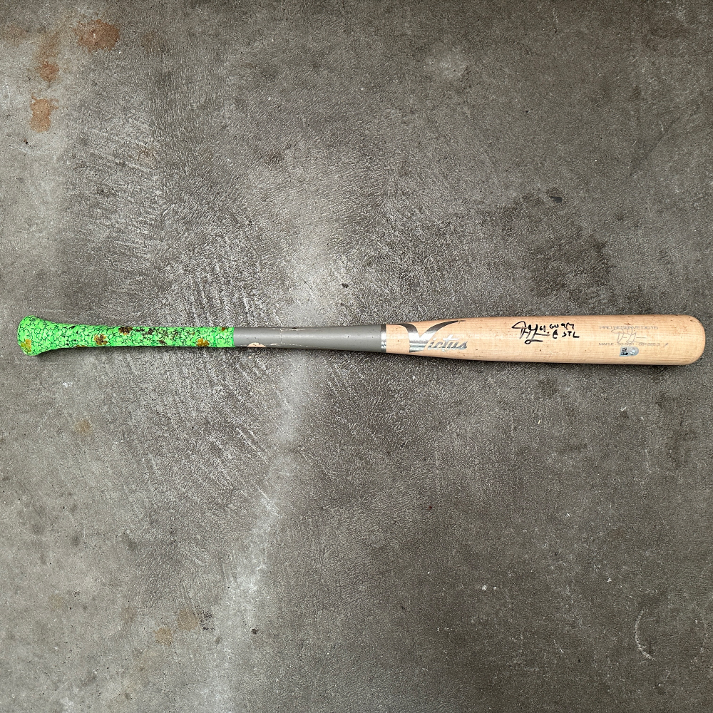 2025 Game-Used & Autographed Broken Bat - #61 Drew Gilbert - 9/7/25 ...