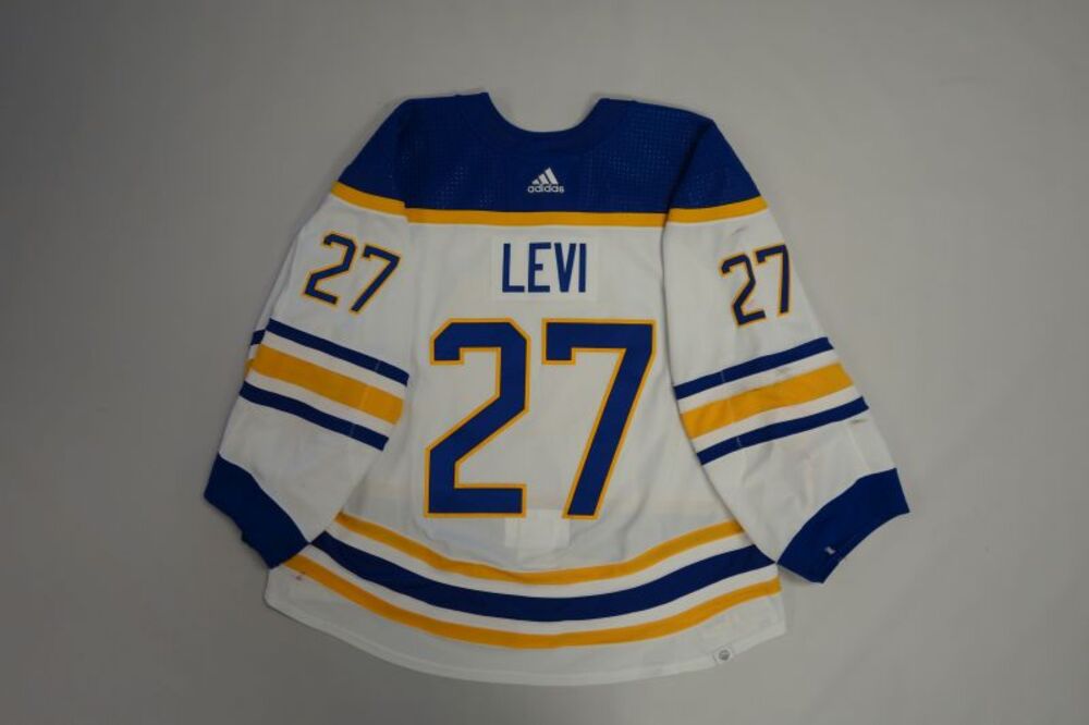 Devon Levi 2023-24 Buffalo Sabres Set 2 Away Jersey - NHL Auctions