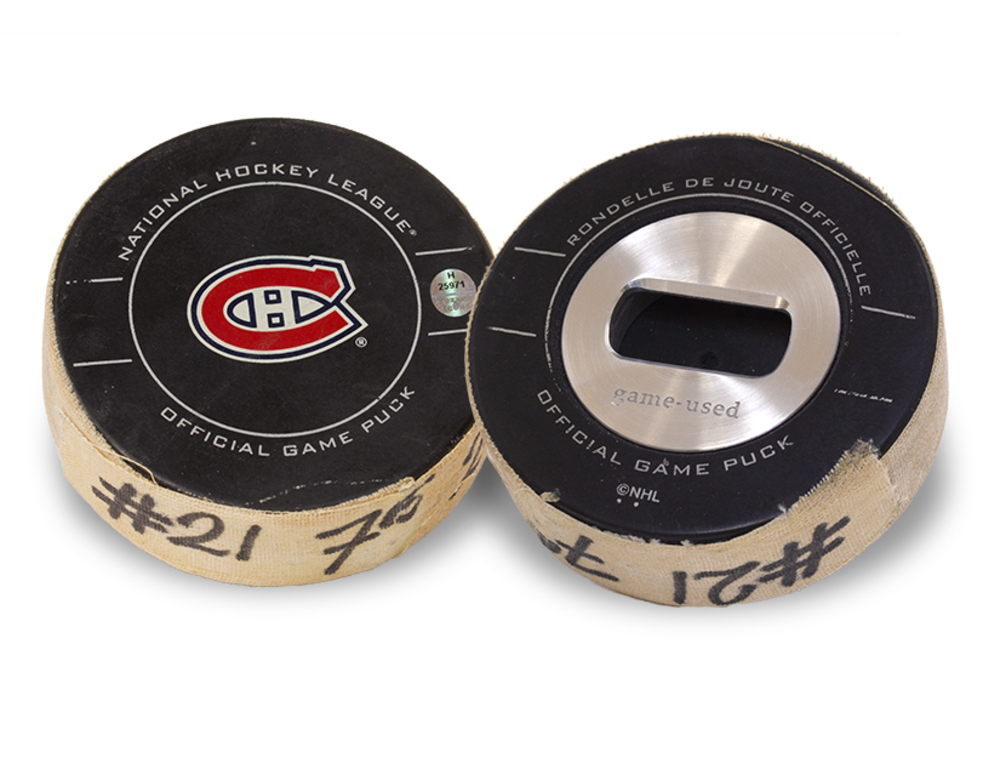 Montreal Canadiens Game-Used Goal Puck Bottle Opener - NHL Auctions