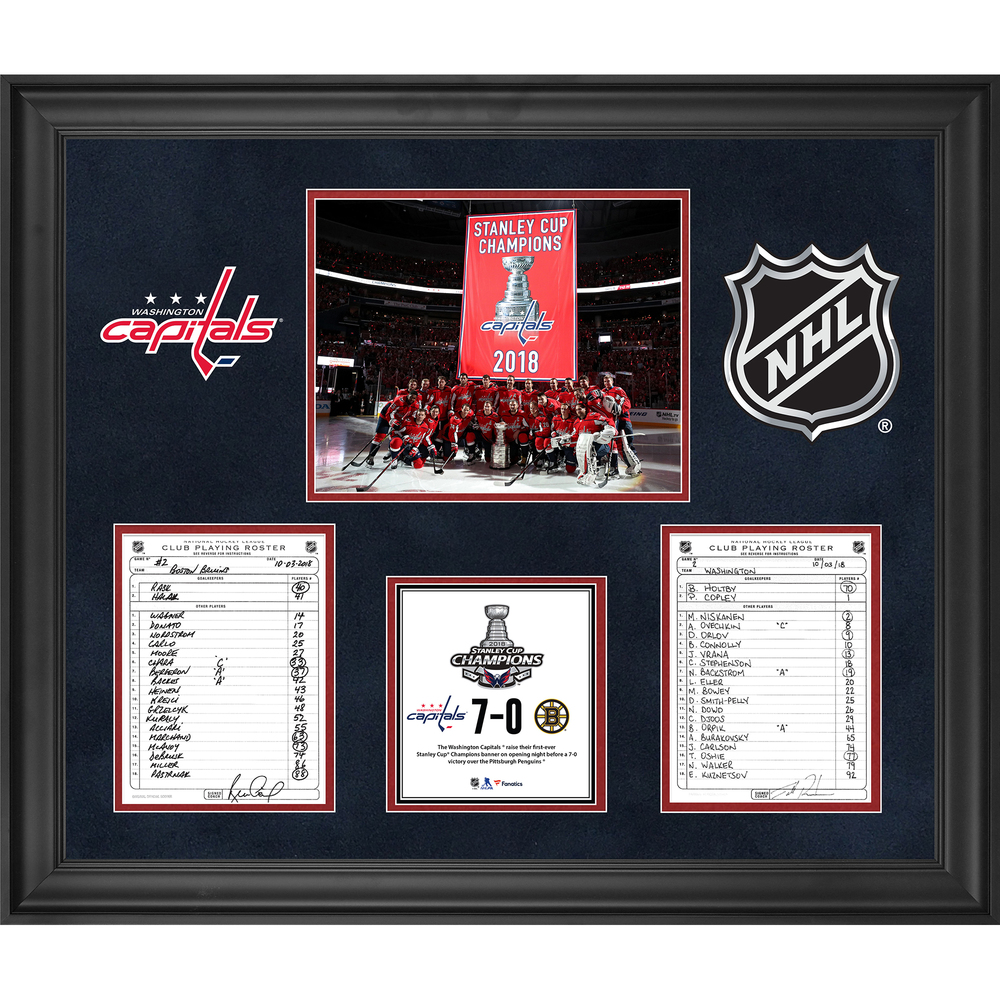 Washington Capitals Framed Original Line-Up Cards From October 3, 2018 ...