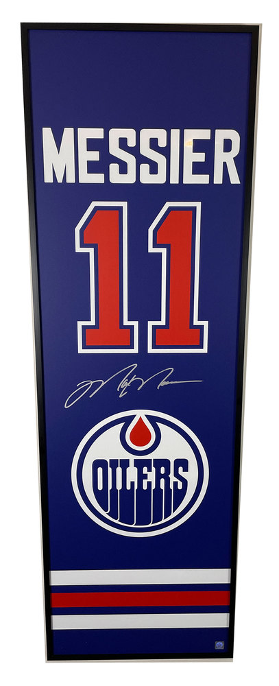 Mark Messier #11 - Autographed Edmonton Oilers 15"x48" Jersey ...