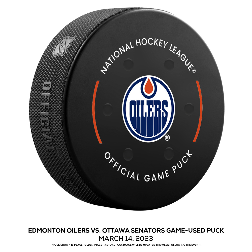 Edmonton Oilers Game-Used Puck vs. Ottawa Senators on March 14, 2023 ...