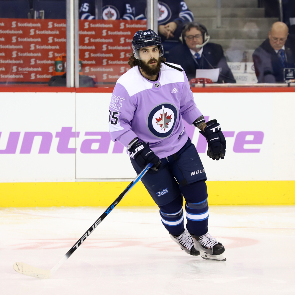 MATHIEU PERREAULT Autographed Warm Up Worn Hockey Fights Cancer Jersey ...