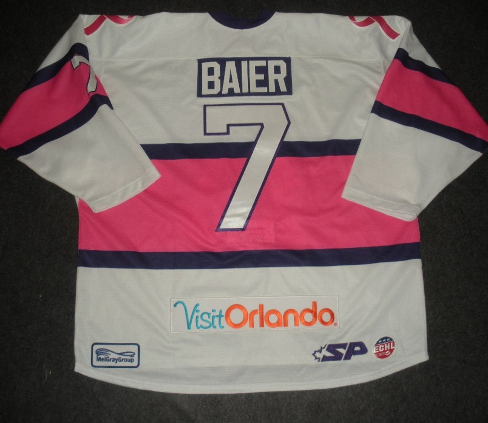 Eric Baier - Orlando Solar Bears - Hockey Fights Cancer Game-Worn ...