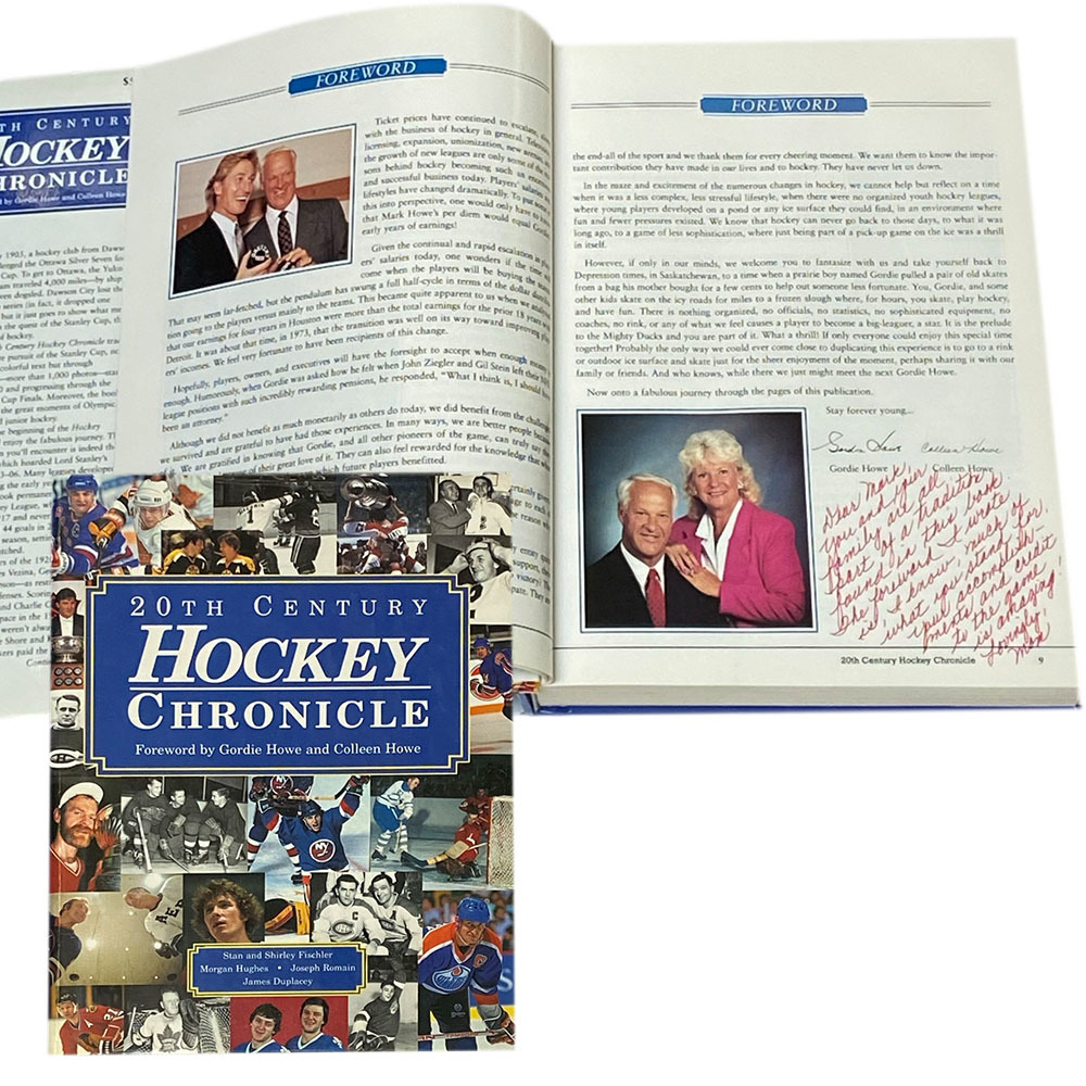 Hockey Chronicle Hardcover Book - Gifted from Colleen to Mark Howe w ...