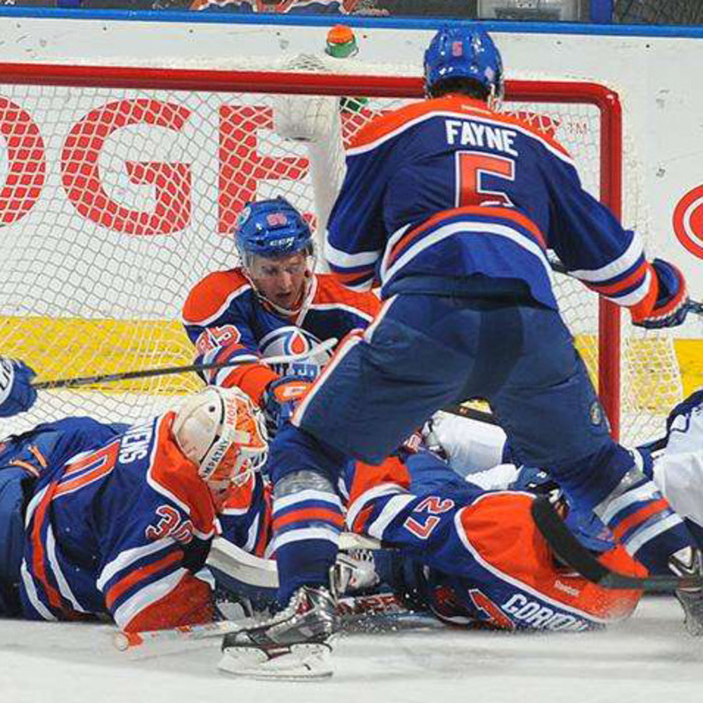 Mark Fayne #5 - Autographed 2014-15 Edmonton Oilers vs Tampa Bay ...