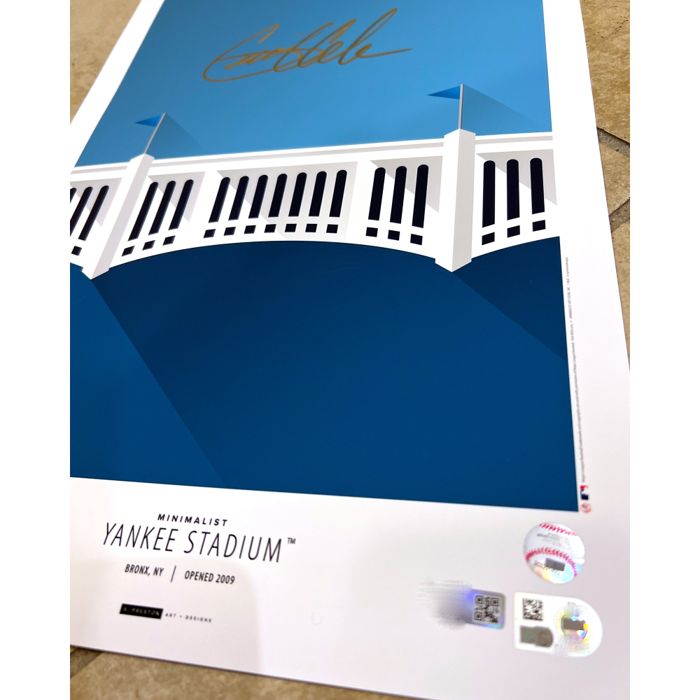 Minimalist Yankee Stadium Print Autographed by Gerritt Cole | MLB Auctions
