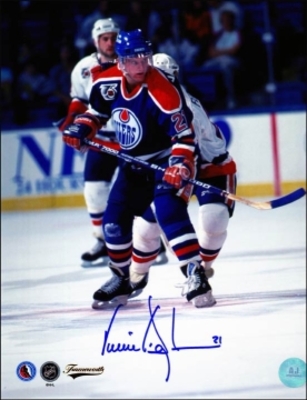 VINCENT DAMPHOUSSE Edmonton Oilers SIGNED 8x10 Photo - NHL Auctions