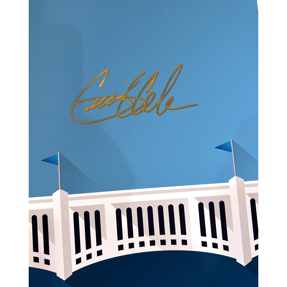 Minimalist Yankee Stadium Print Autographed by Gerritt Cole | MLB Auctions
