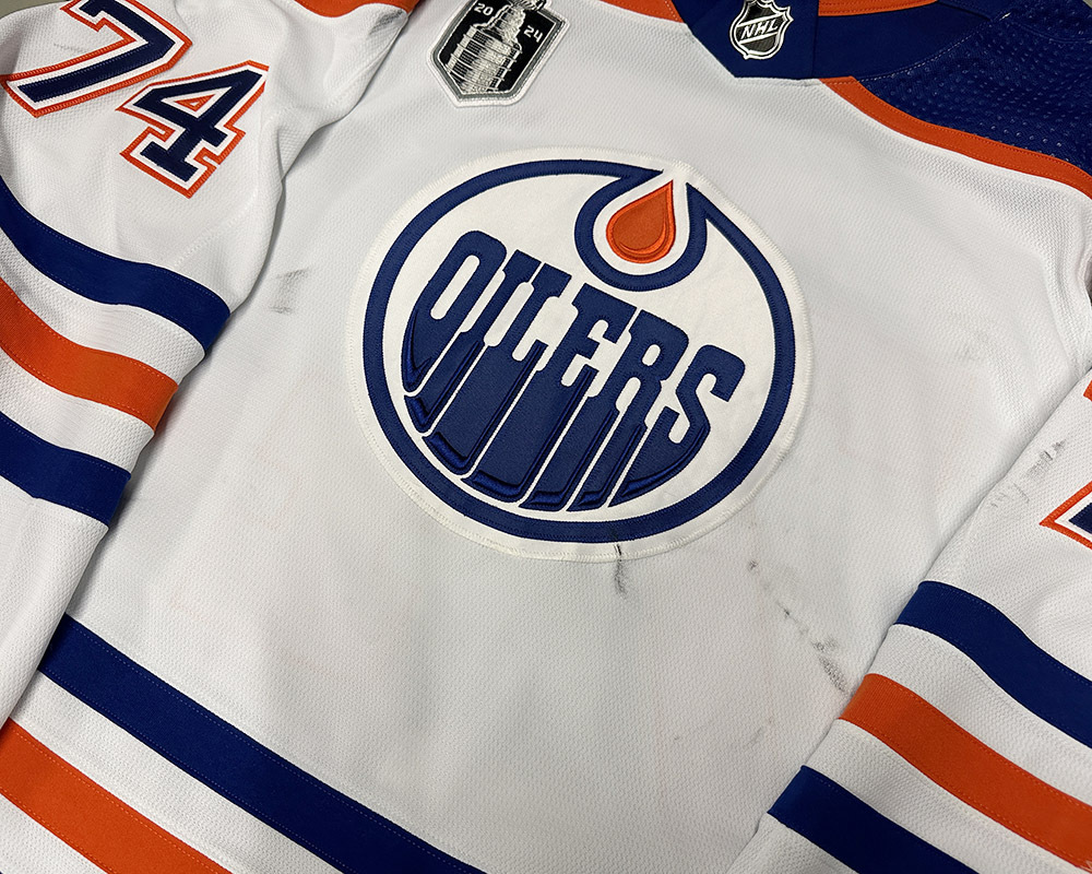 Stuart Skinner #74 - 2024 Stanley Cup Final Edmonton Oilers Game-Worn White Set #1 Jersey - Worn ...