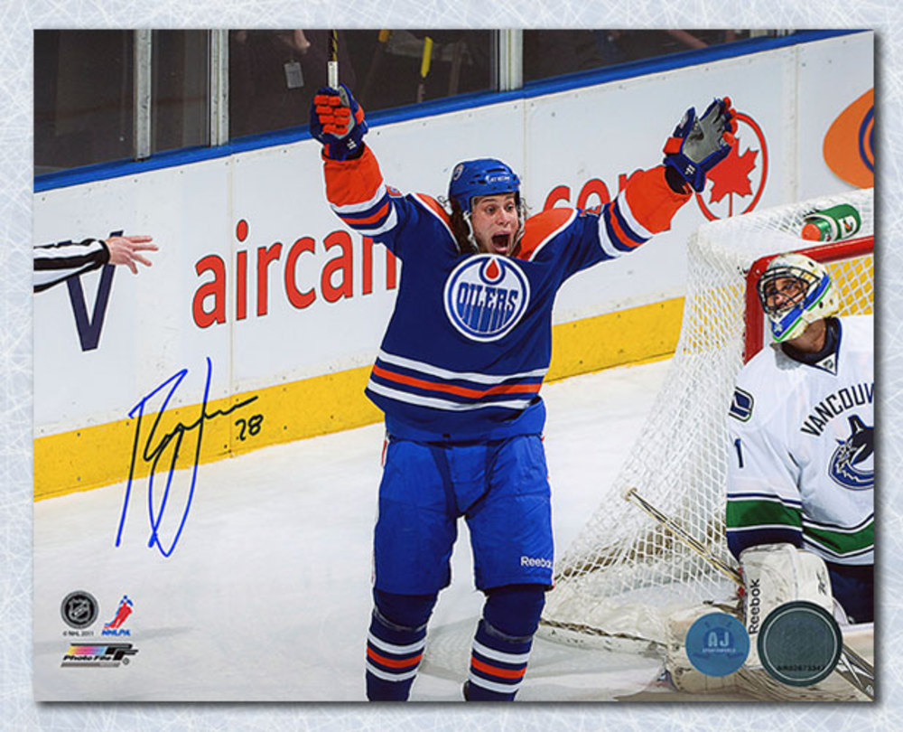 Ryan Jones Edmonton Oilers Autographed Goal Celebration 8x10 Photo ...