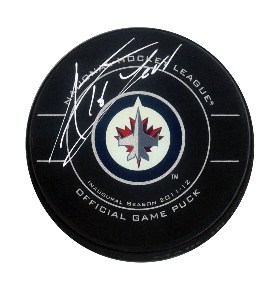 Andrew Ladd - Signed Winnipeg Jets Inaugural Season Puck - NHL Auctions