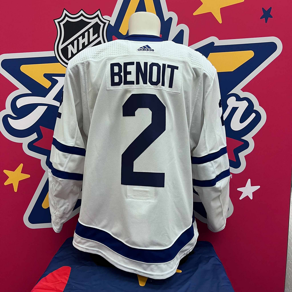 #2 Simon Benoit 2023-24 White Set 2 Game Worn Sweater w/ 2024 ASG Patch ...