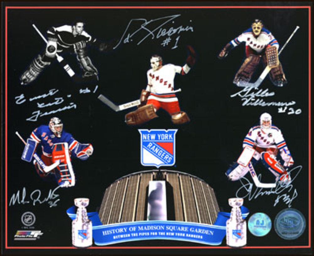 NY Rangers Madison Square Gardens Autographed Goalie Legends Collage ...