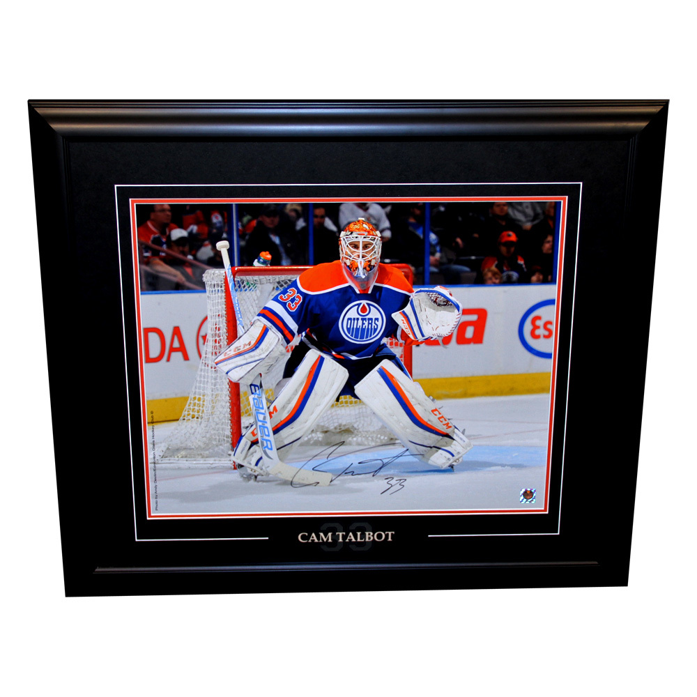 Cam Talbot #33 - Autographed & Framed Edmonton Oilers 16x20 Action ...