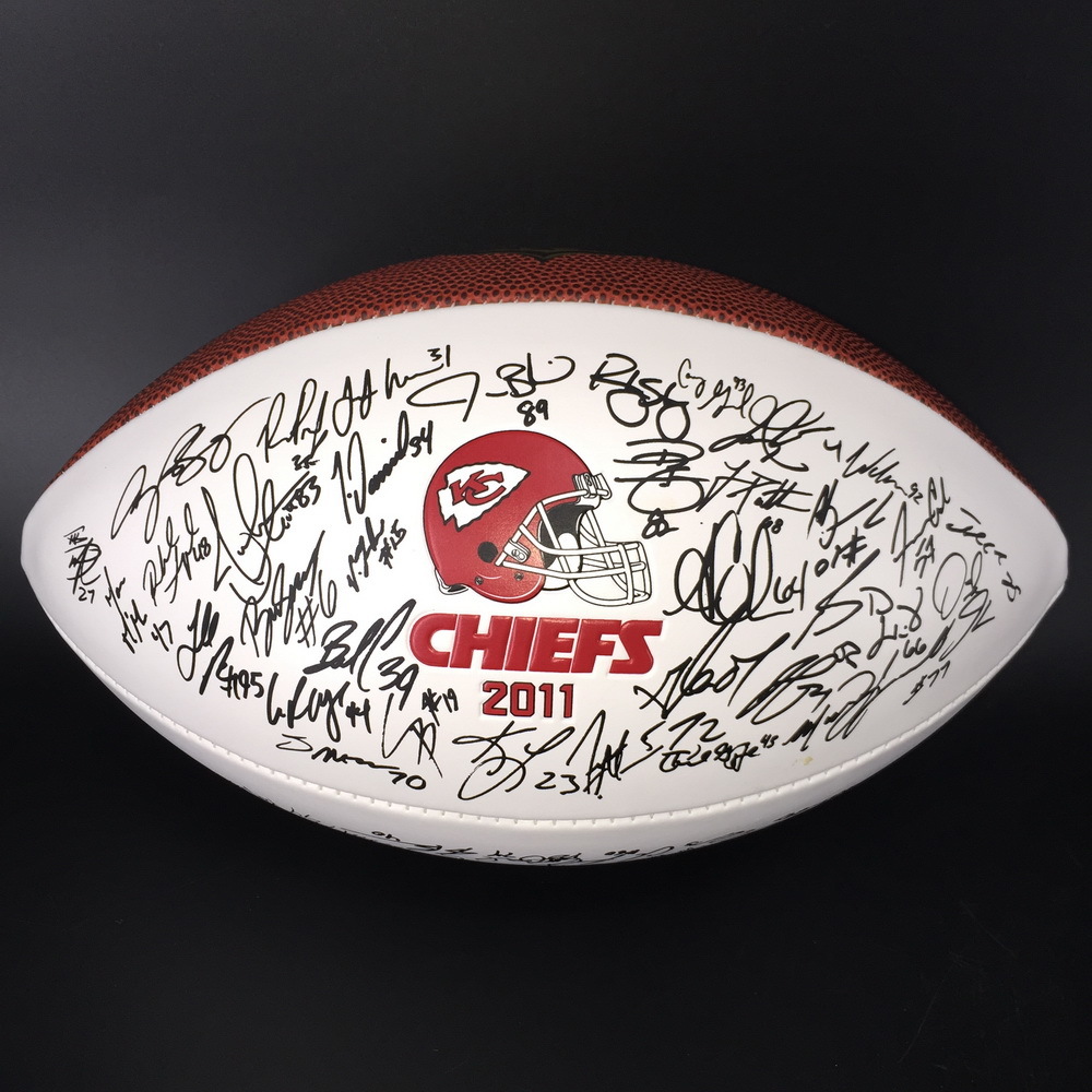 Chiefs - 2011 Laser Engraved Team Signed Football with Chiefs Logo ...
